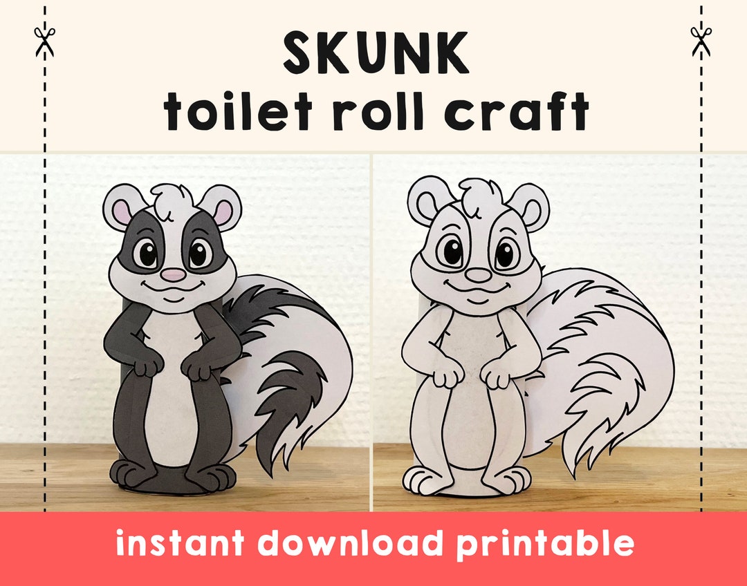 Skunk Toilet Paper Roll Craft Forest Woodland Party Coloring Printable ...