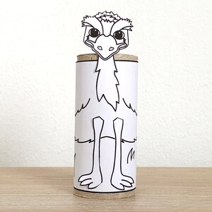 Emu Toilet Paper Roll Craft Australian Animal Party Coloring Printable ...
