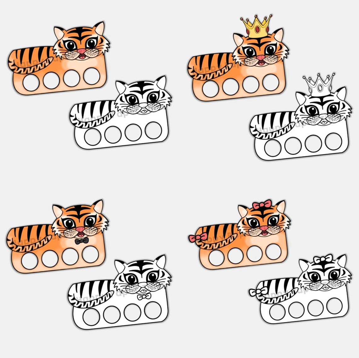 Tiger Paper Craft Printable Finger Puppet Kids Craft Animal Birthday ...