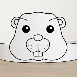 Groundhog Day Paper Crown Party Coloring Printable Kids Craft Spring ...