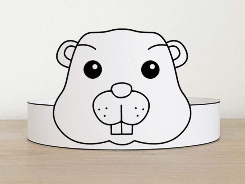 Groundhog Day Paper Crown Party Coloring Printable Kids Craft - Etsy