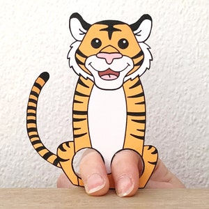 Tiger Paper Craft Printable Asian Animal Finger Puppet Kids Craft ...
