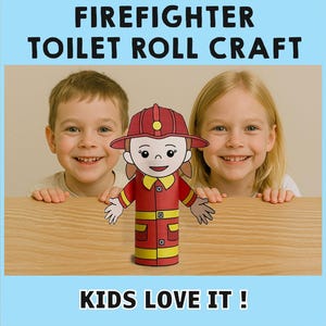 Firefighter Toilet Paper Roll Craft Fireman Party Coloring Printable ...