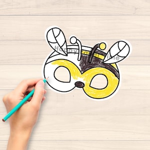 Bee Mask Costume Animal Mask Printable Party Favor Insect Halloween ...