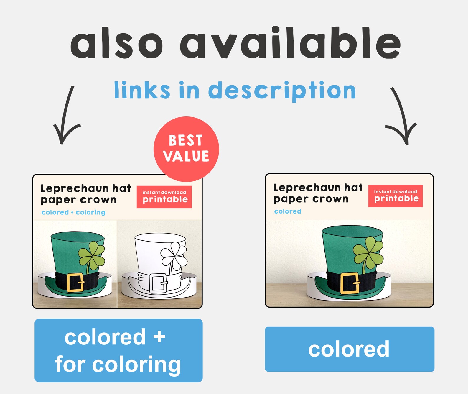 Leprechaun Hat Paper Crown Headband St Patrick's Day Party - Etsy