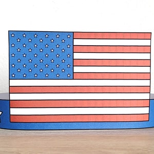 American Flag Paper Crown 4th of July Patriotic Headband Activity ...