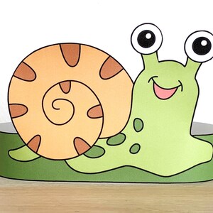 Snail Paper Crown Headband Party Coloring Printable Kids Craft Bug ...