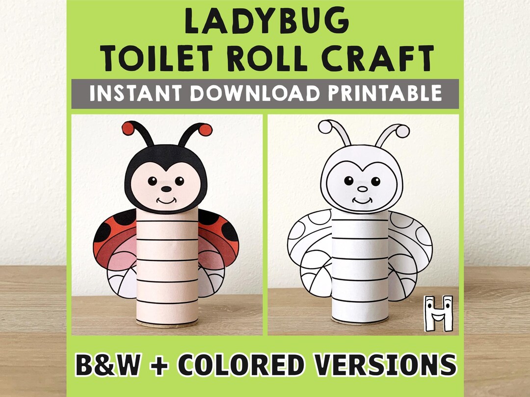 Ladybug Toilet Paper Roll Craft Bugs Insects Party Coloring Printable ...