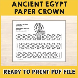 Ancient Egypt Cobra Paper Crown Princess Template Party Coloring ...