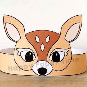 Deer Paper Crown Party Printable Kids Craft Woodland Birthday Gift ...