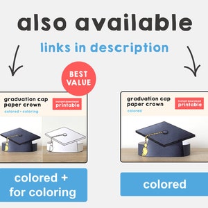 Graduation Cap Paper Crown Party Coloring Printable Kids Craft ...