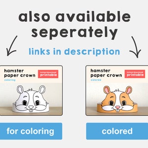 Hamster Paper Crown Headband Pet Animal Printable Kids Craft Rodent ...