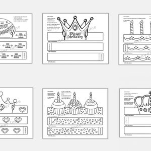 Happy Birthday Paper Crowns Party B-day Printable Kids Craft Birthday ...