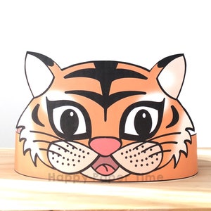 Tiger Paper Crown Party Printable Kids Craft Tiger Birthday | Etsy
