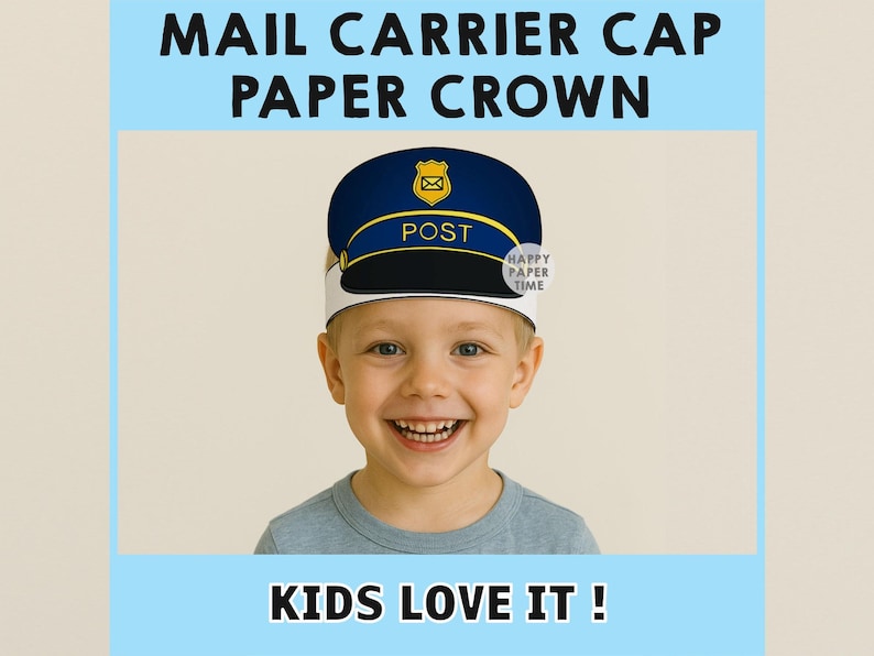 Postman Cap Hat Paper Crown Party Printable Kids Craft Community ...