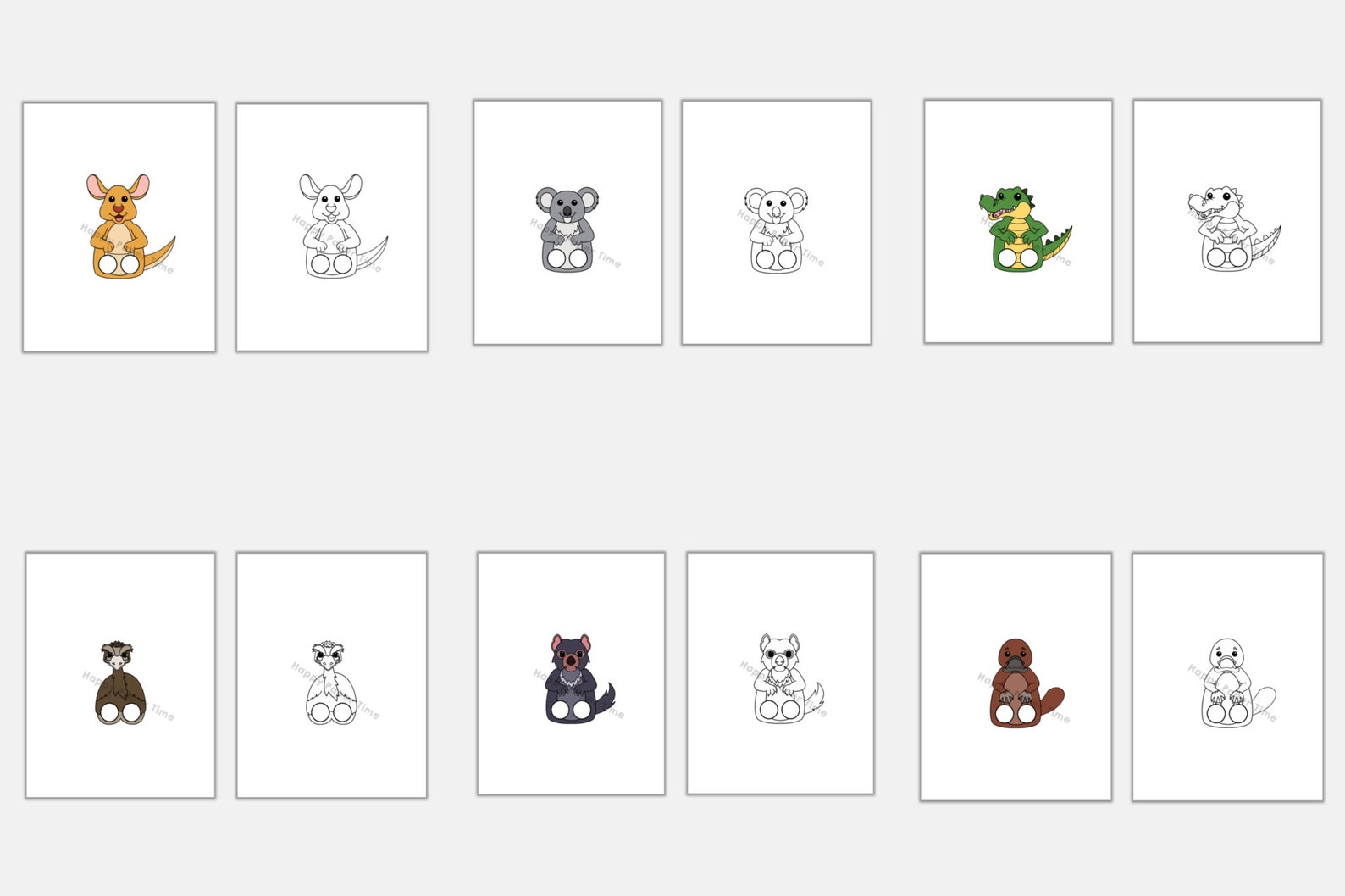 Australian Animal Paper Craft Printable Finger Puppet Template | Etsy