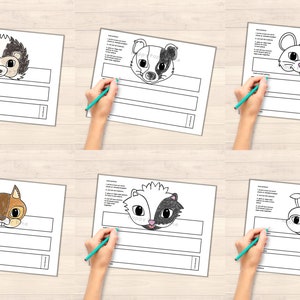 Woodland Animals Paper Crowns Hedgehog Mouse Squirrel Rabbit Skunk ...