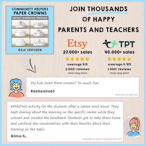 Community Helpers Paper Crown Headband Police Builder Farmer Nurse ...