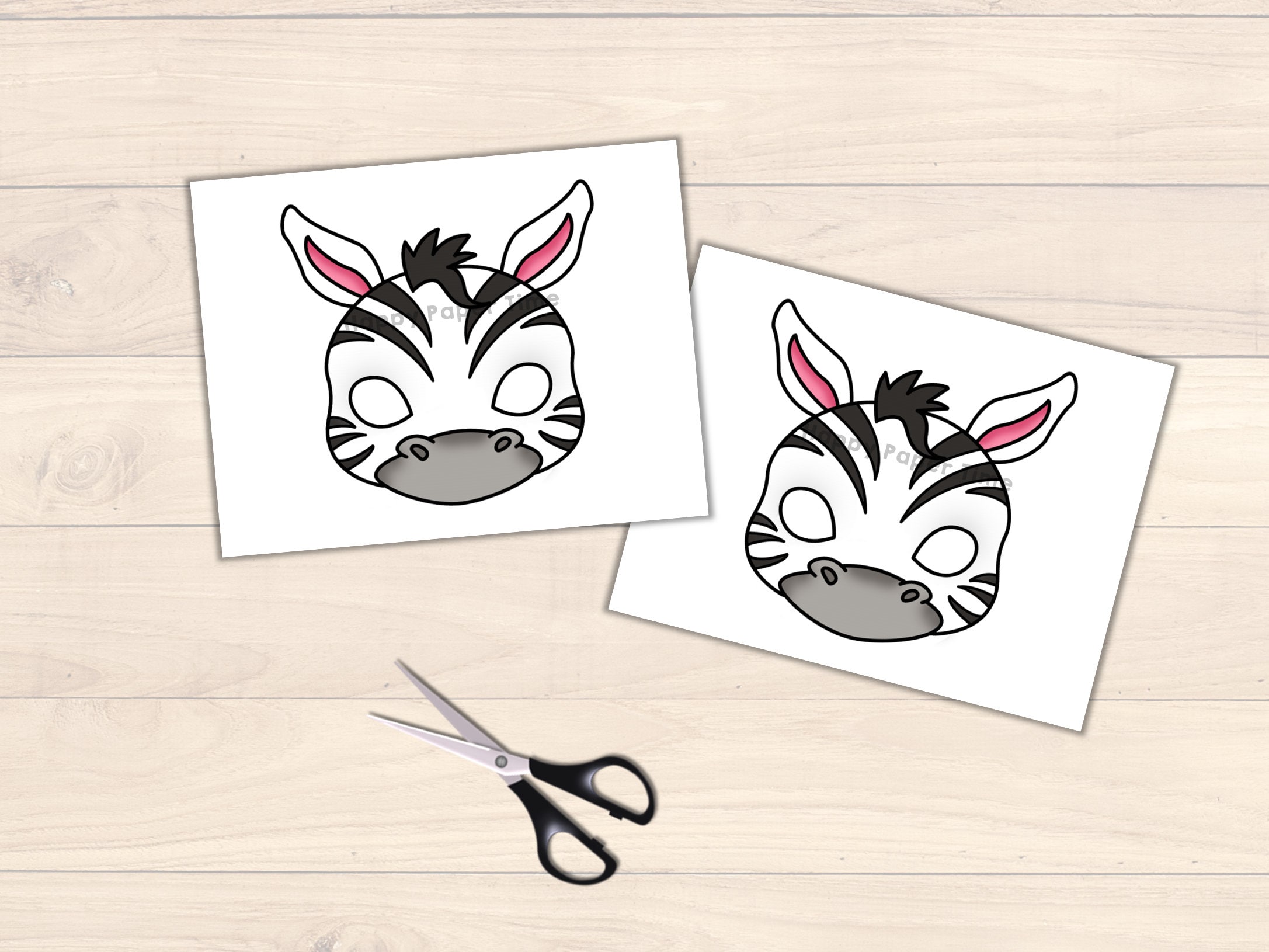Zebra Mask Costume Animal Mask Printable Party Favor African - Etsy