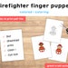 Firefighter Paper Craft Printable Community Helper Finger Puppet Kids ...