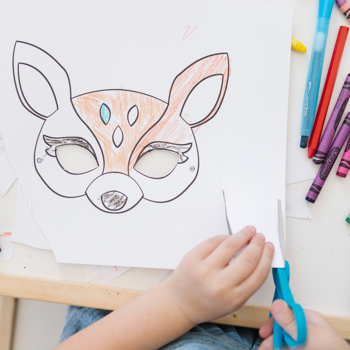 Deer mask printable deer party printable gift deer costume | Etsy