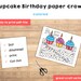 Birthday Cupcake Paper Crown Party Activity Printable Kids Costume ...