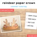 Reindeer Paper Crown Hat Christmas Winter Holiday Party Coloring ...