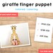 Giraffe Paper Craft Printable African Animal Finger Puppet Kids Craft ...