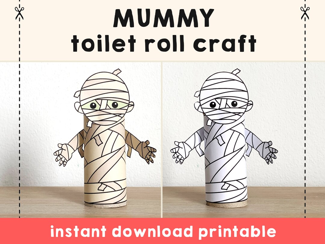 Mummy Toilet Paper Roll Craft Ancient Egypt Party Coloring Printable ...