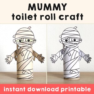 Mummy Toilet Paper Roll Craft Ancient Egypt Party Coloring Printable ...