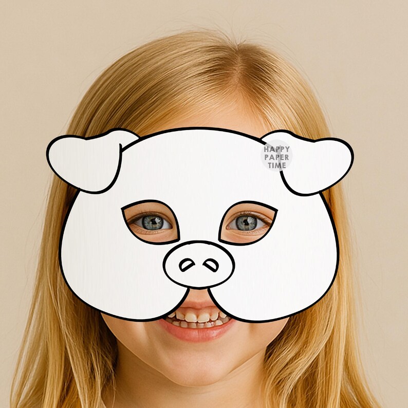 Pig Mask Printable Farm Party Activity Animal Party Activity Kids ...