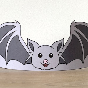 Bat Paper Crown Template Halloween Party Headband Coloring Printable ...