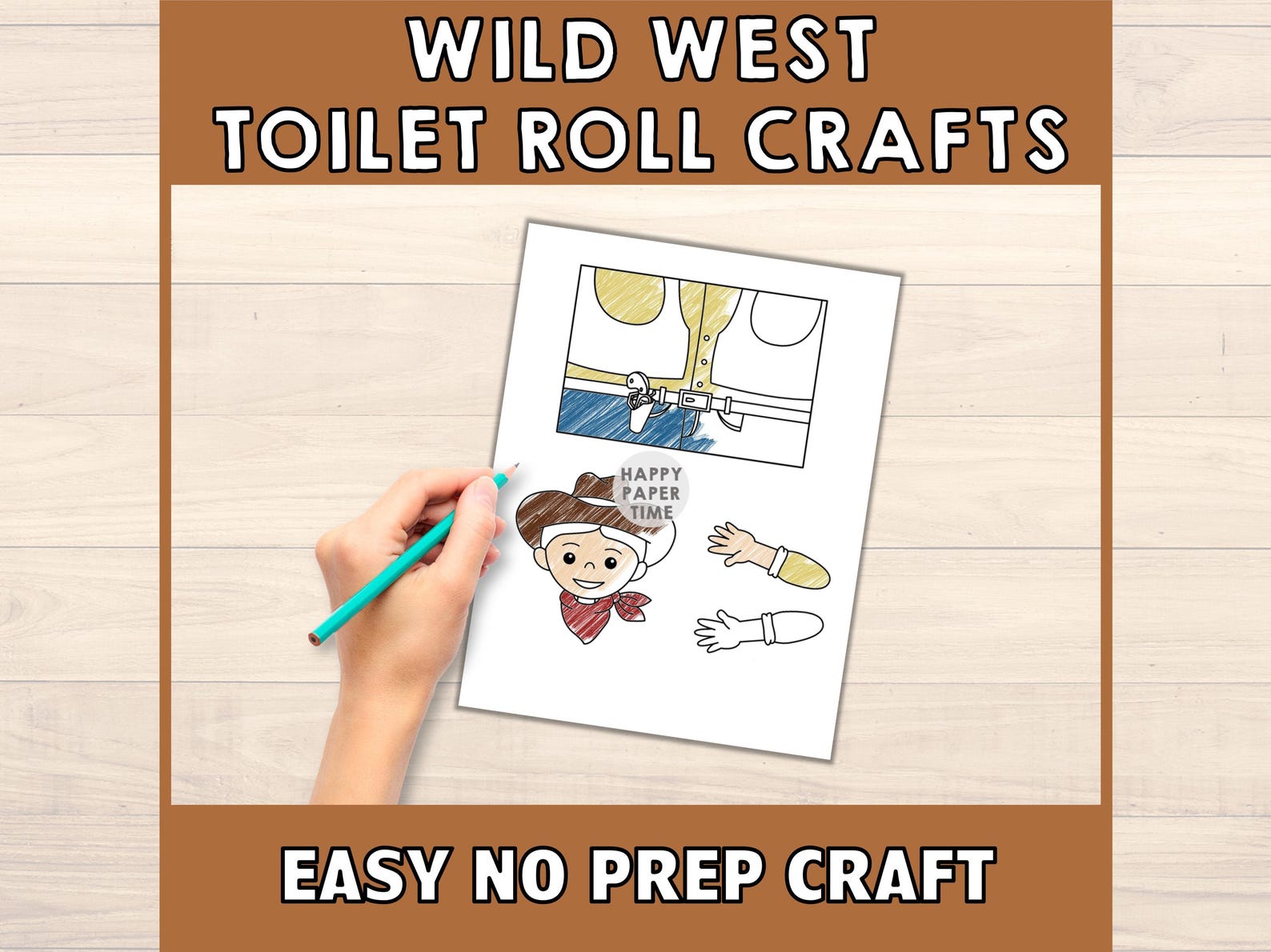 Wild West Toilet Paper Roll Craft Activity Cowboy Party Coloring ...
