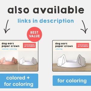 Dog Ears Paper Crown Party Coloring Printable Kids Craft Puppy Costume ...