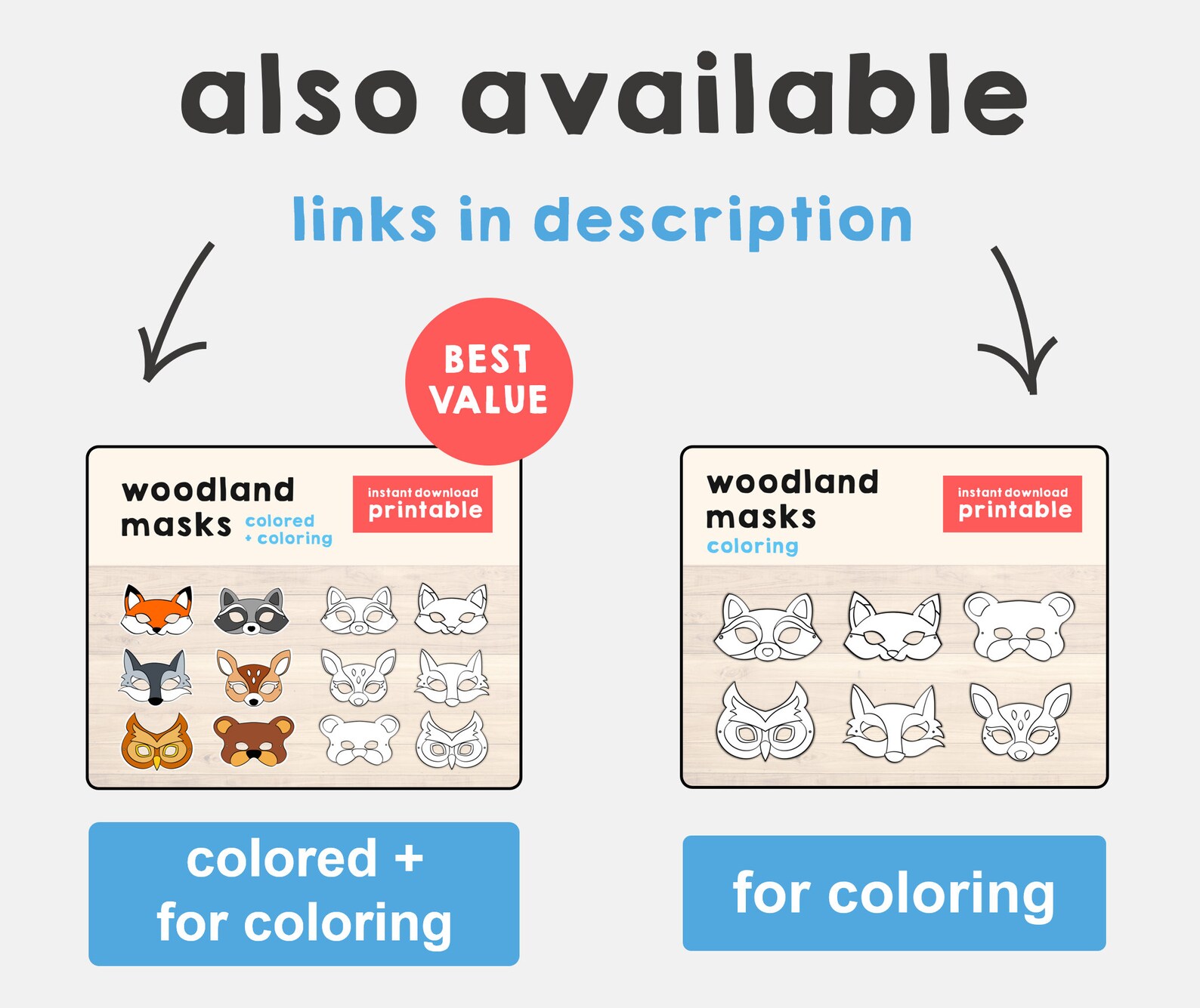 Woodland Mask Animal Mask Fox Mask Wolf Mask Animal Mask Animal Party ...