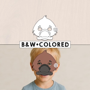 Platypus Mask Costume Animal Mask Printable Party Favor Safari ...