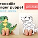 Crocodile Paper Craft Printable Australian Animal Finger Puppet Kids ...