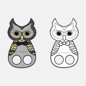 Owl Paper Craft Printable Woodland Animal Finger Puppet Kids Craft Owl ...