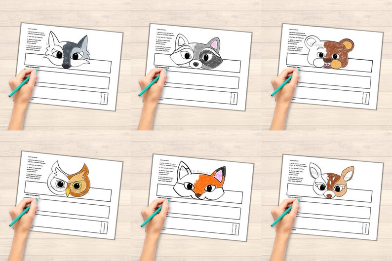 Woodland Animals Paper Crowns Activity Printable Kids Craft - Etsy
