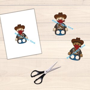 Outlaw Gunslinger Paper Craft Printable Wild West Finger Puppet Kids ...