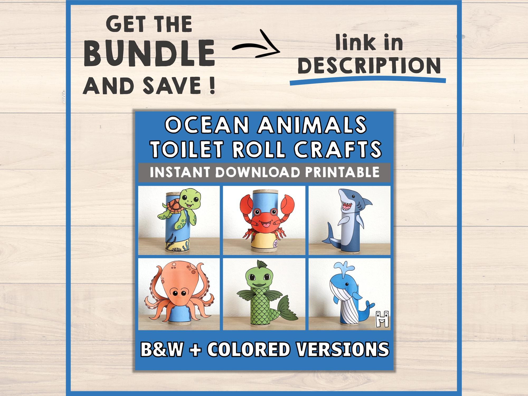 Whale Toilet Paper Roll Craft Ocean Animal Beach Sea Party Coloring ...