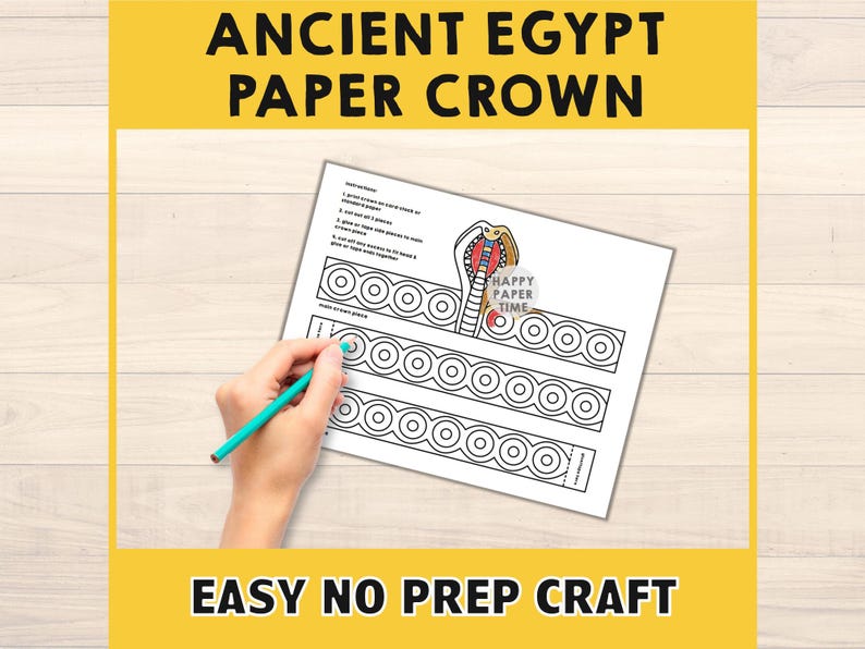 Ancient Egypt Cobra Paper Crown Princess Template Party Coloring ...
