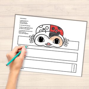 Ladybug Paper Crown Party Coloring Printable Kids Craft Insect Birthday ...
