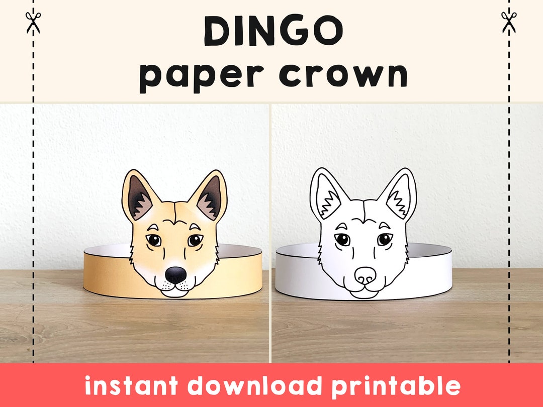 Dingo Paper Crown Australian Animal Template Coloring Activity ...
