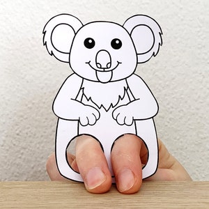 Koala Paper Craft Printable Australian Animal Finger Puppet Kids Craft ...