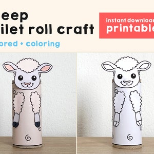Sheep Toilet Paper Roll Craft Farm Animal Party Coloring Printable ...