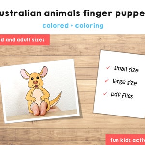 Australian Animal Paper Craft Printable Finger Puppet Template Kids ...