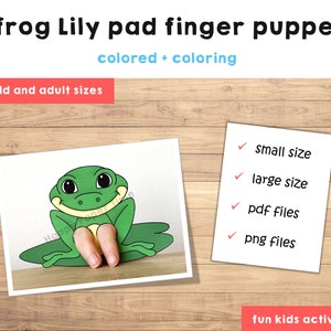 Frog Puppet Paper Craft Printable Pond Animal Finger Puppet Kids Craft ...