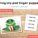 Frog Puppet Paper Craft Printable Pond Animal Finger Puppet Kids Craft ...
