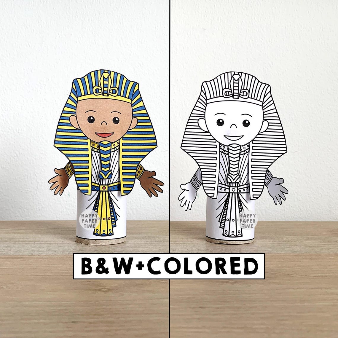 Pharaoh Toilet Paper Roll Craft Ancient Egypt Party Coloring Printable ...